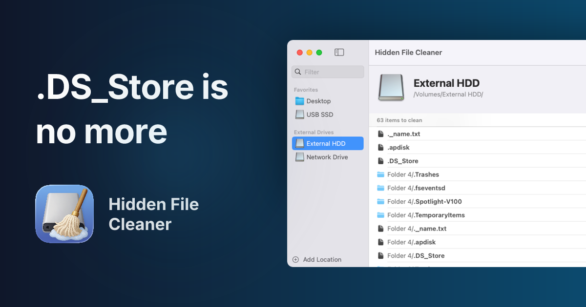 Hidden File Cleaner: Remove .DS_Store and more from your Mac